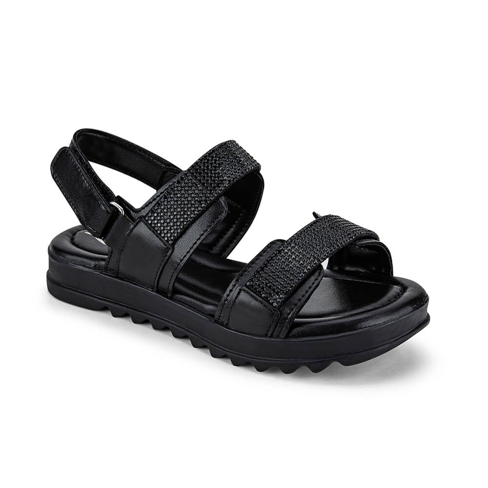 Sandália Infantil Bibi Tratorada Preta com Velcro Flat Form II ...