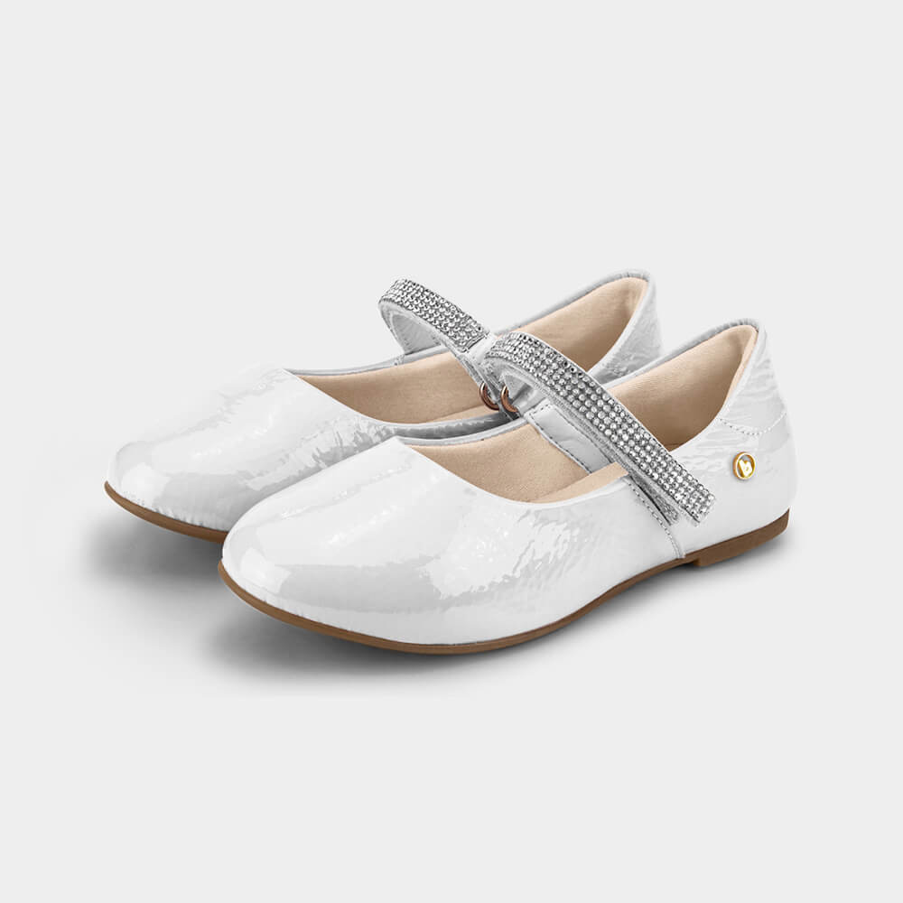 Sapatilha Infantil Bibi Ballerina Kids Branca de Verniz - Calçados Bibi